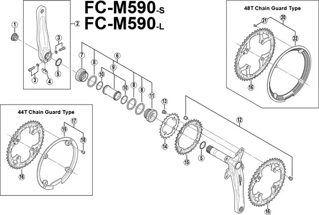 Shimano Chain Guard FC-M591 für 48 Zähne incl Schrauben - TNC-Hamburg