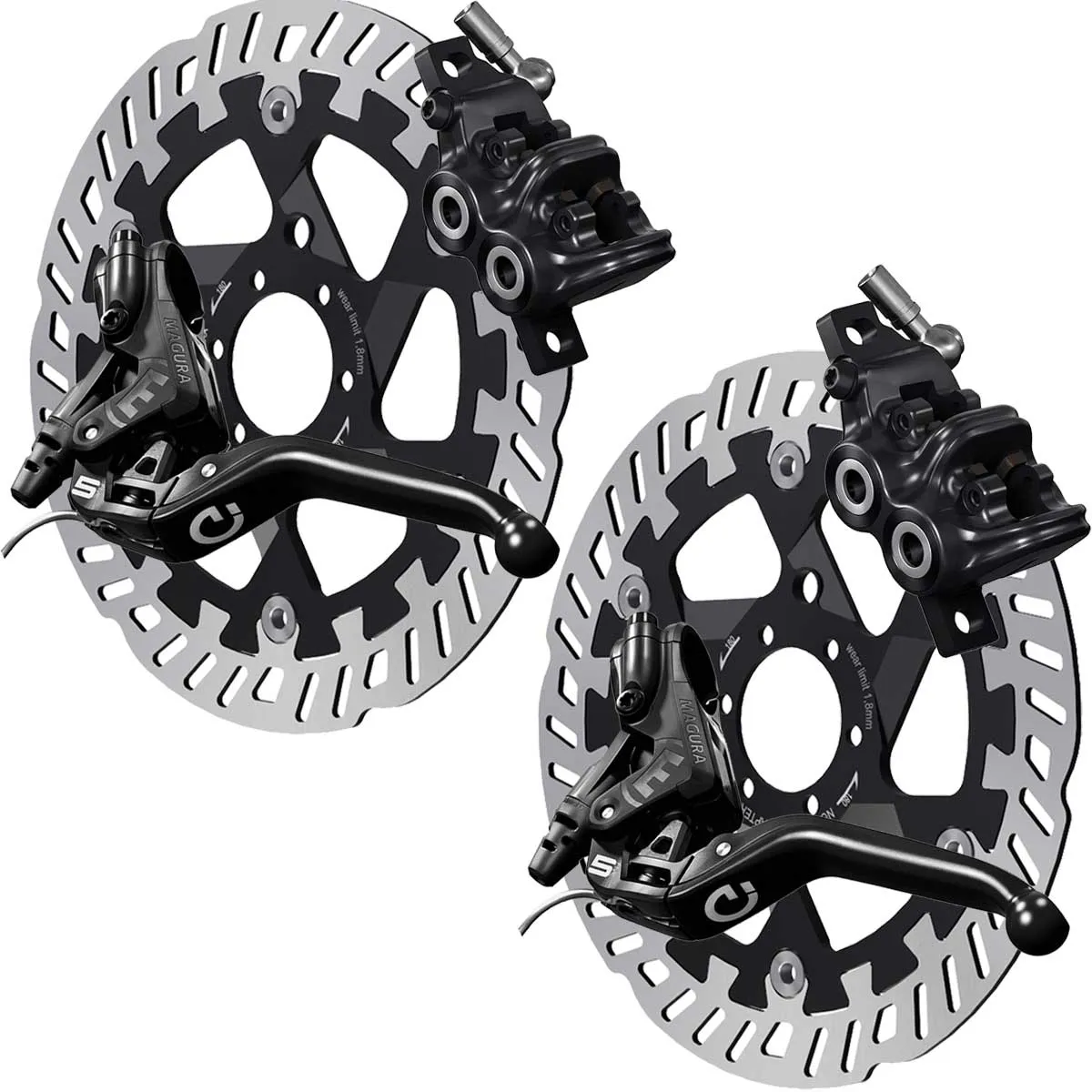 Disc Set Magura MT5e Higo Schliesser Bremsen + MDR-P Scheiben 6 Loch ...