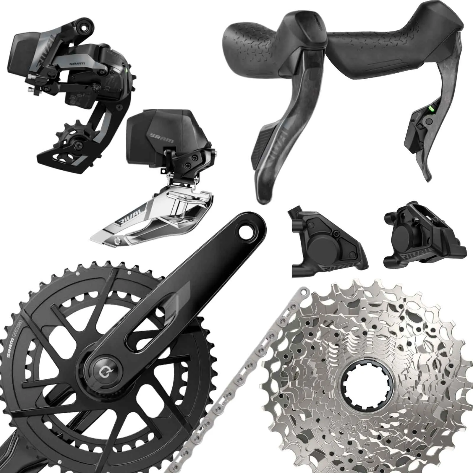 Sram Rival AXS Road Gruppe E1 Powermeter Disc 12x2-fach Mod 26 - TNC ...